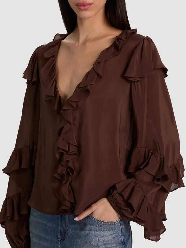 Alice + Olivia Rylee Ruffle Blouse