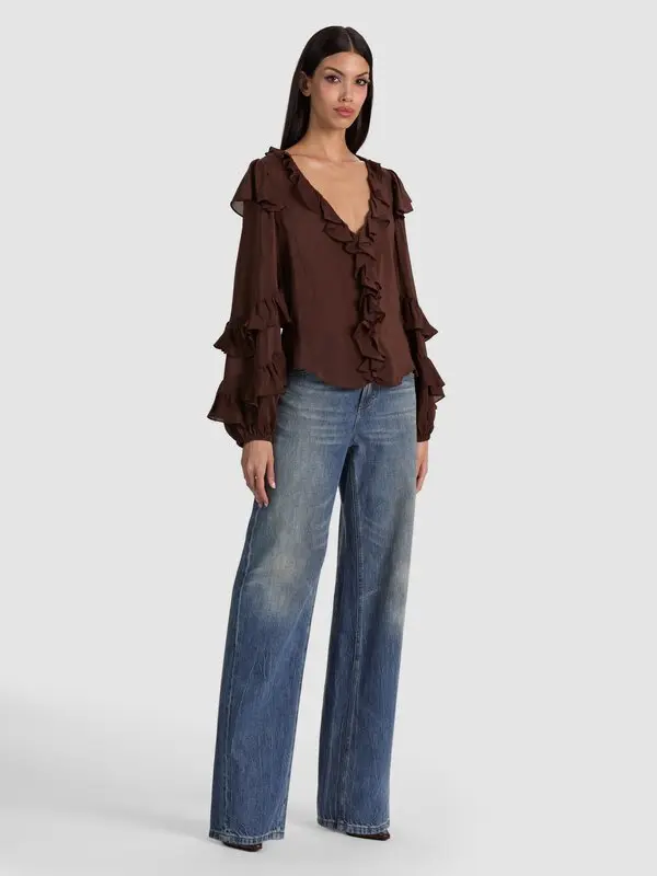 Alice + Olivia Rylee Ruffle Blouse
