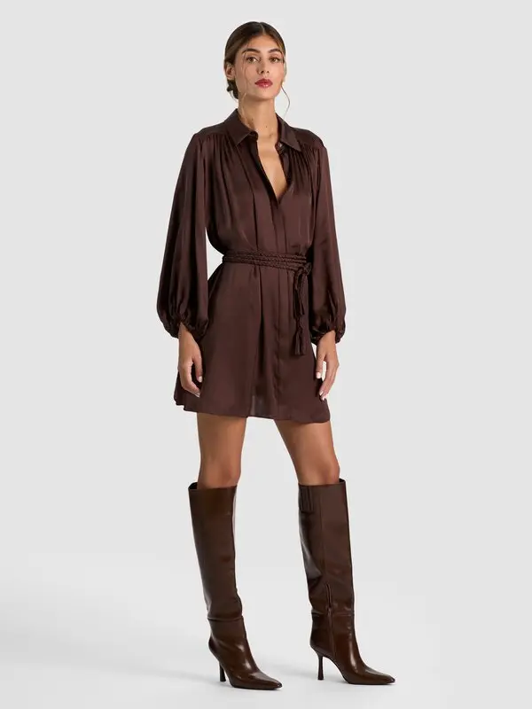 Alice + Olivia Margaux Tie Front Mini Dress