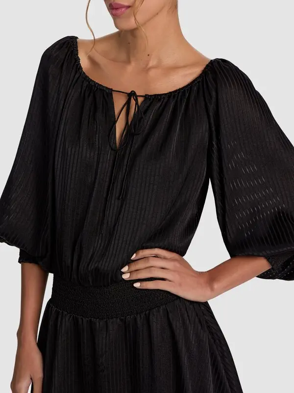 Alice + Olivia Pauline Off-the-shoulder Drop Waist Mini Dress