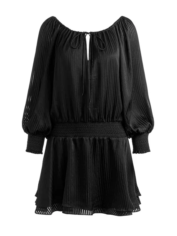 Alice + Olivia Pauline Off-the-shoulder Drop Waist Mini Dress