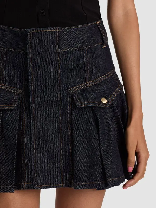 Alice + Olivia Trinity Denim Ruffle Skirt
