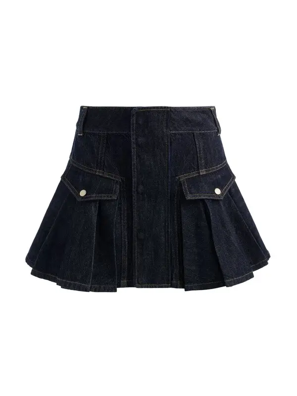 Alice + Olivia Trinity Denim Ruffle Skirt
