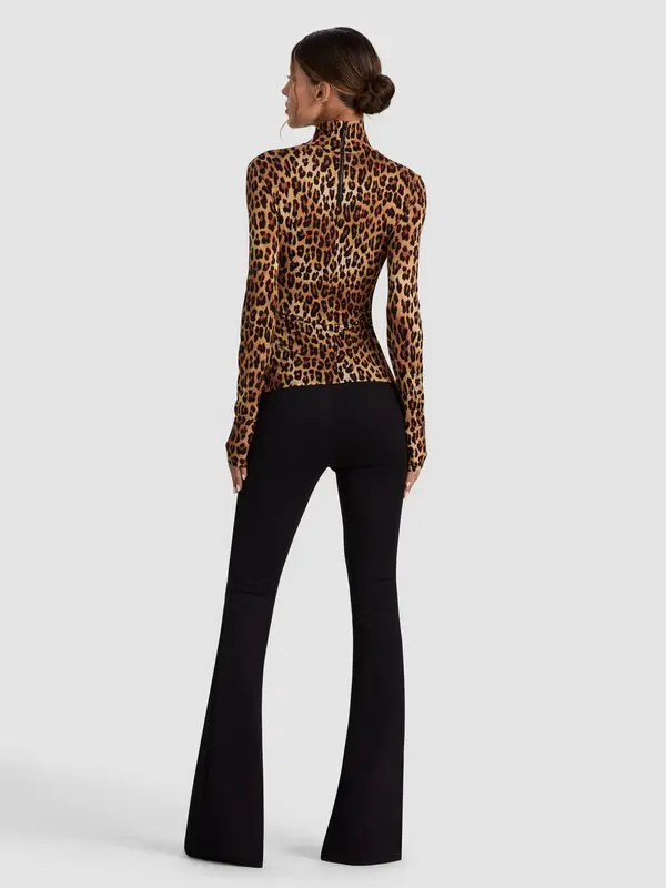 Alice + Olivia Delaina Turtleneck Top With Bold Print