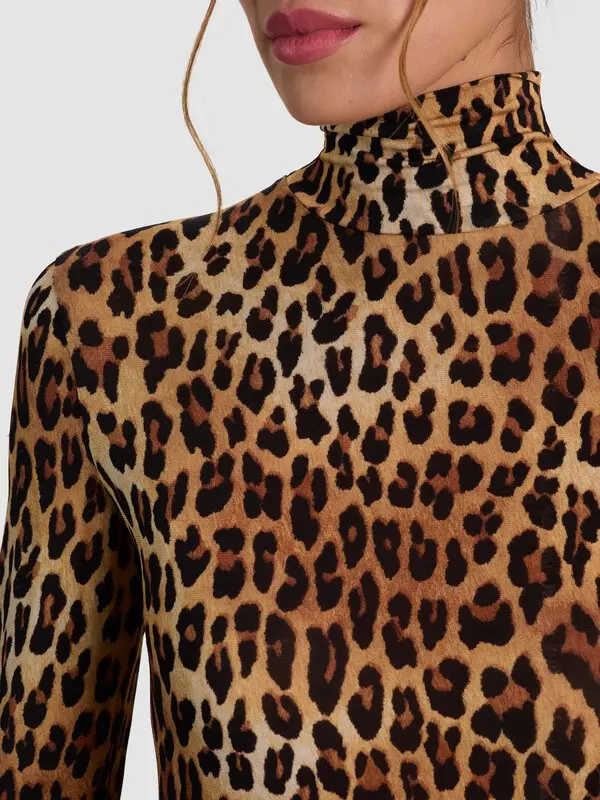 Alice + Olivia Delaina Turtleneck Top With Bold Print