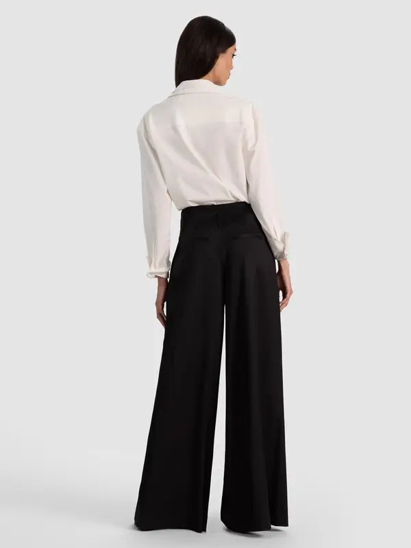 Alice + Olivia Benson Wool Pleated Pant