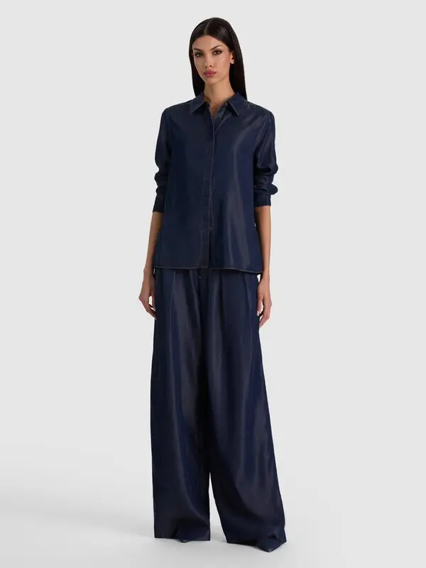 Alice + Olivia Willa Denim Blouse