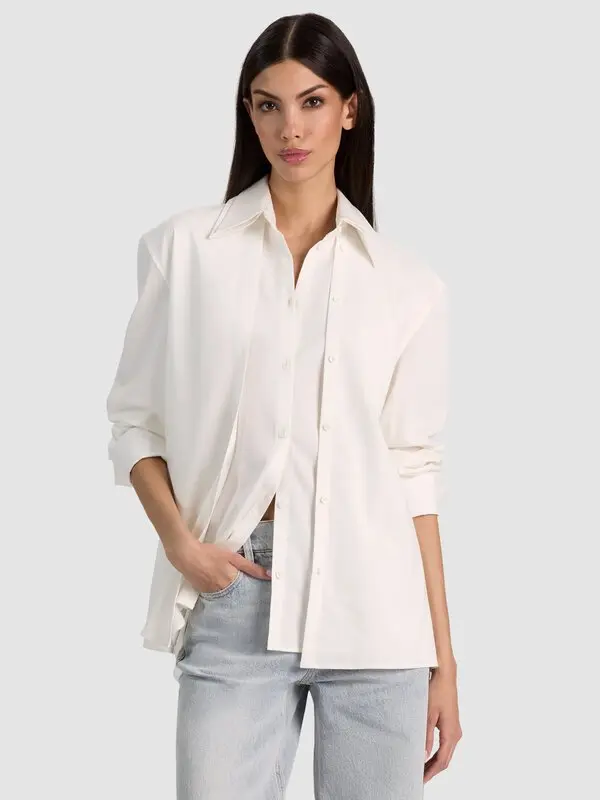 Alice + Olivia Aimee Double Layer Button Down - Off White