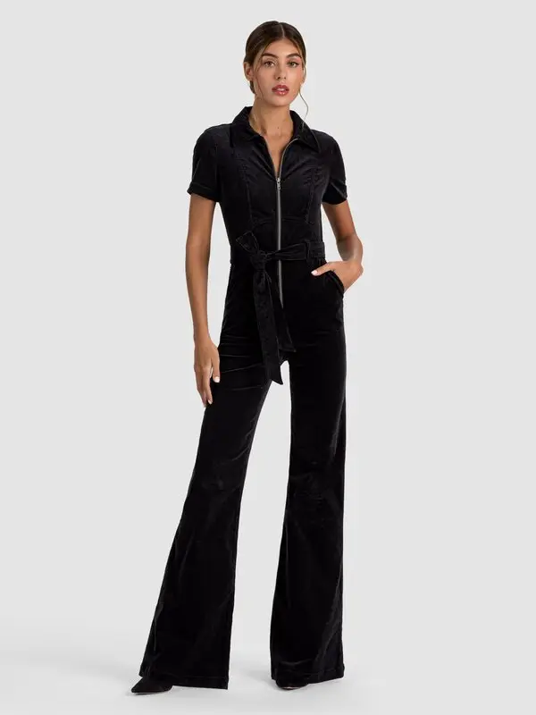 Alice + Olivia Gorgeous Wide Leg Jumpsuit - Black