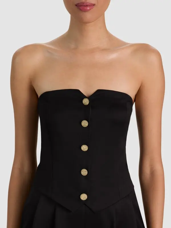 Alice + Olivia Kelcey Strapless Wool Jumpsuit