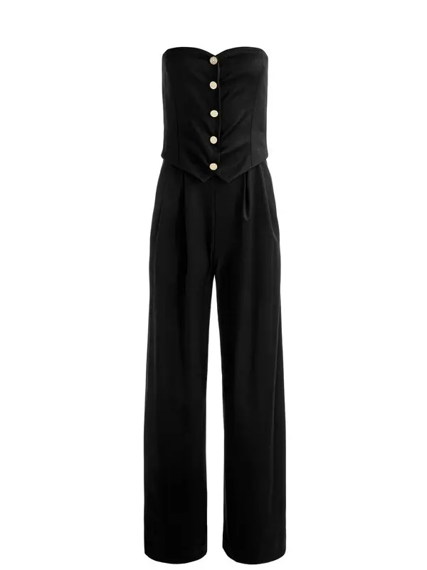 Alice + Olivia Kelcey Strapless Wool Jumpsuit