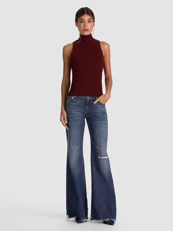 Alice + Olivia Darcey Wool Sleeveless Turtleneck - Cognac