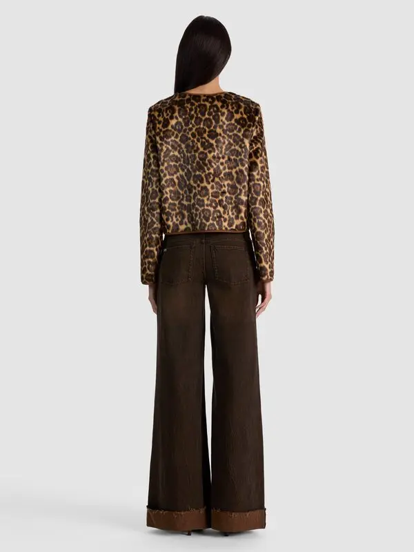 Alice + Olivia Alma Faux Fur Leopard Print Coat