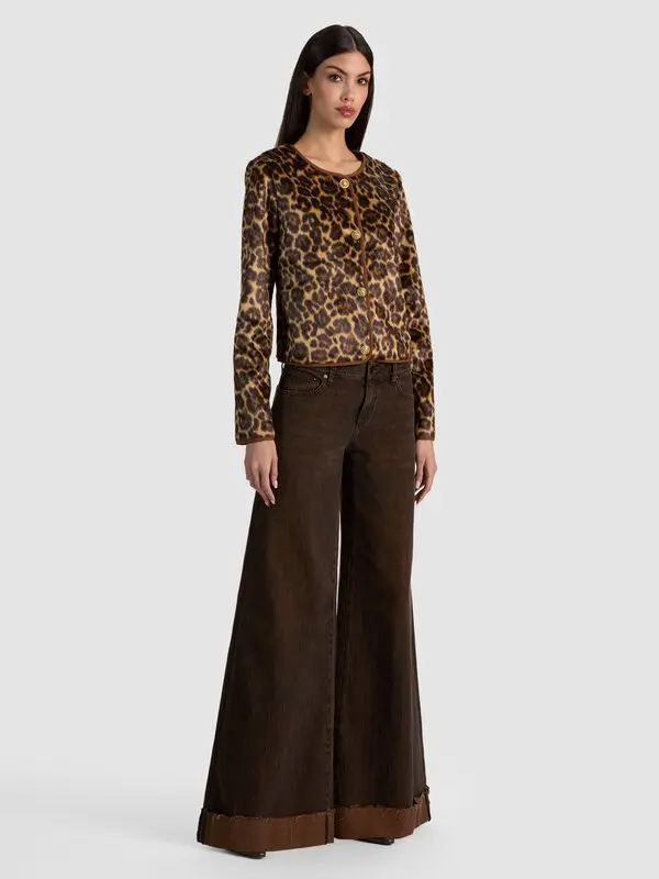 Alice + Olivia Alma Faux Fur Leopard Print Coat