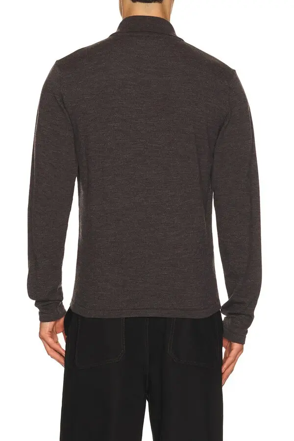 LEMAIRE Long Sleeve Knitted Polo Top