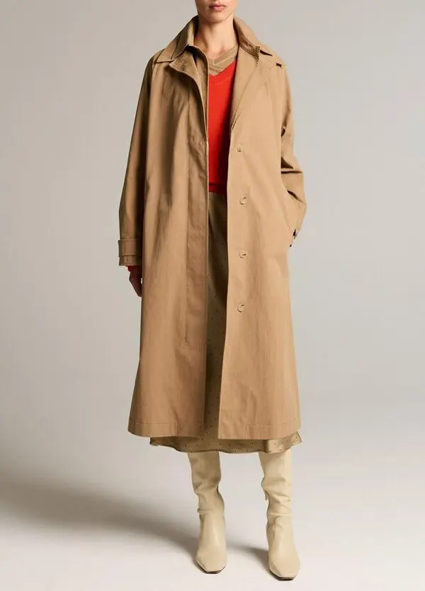 Vince Double-collar Cotton-blend Trench Coat