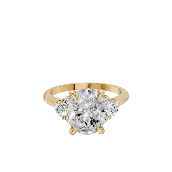 AYA FINE JEWELRY Oval Lab Grown Diamond Three Stone Ring - Yellow