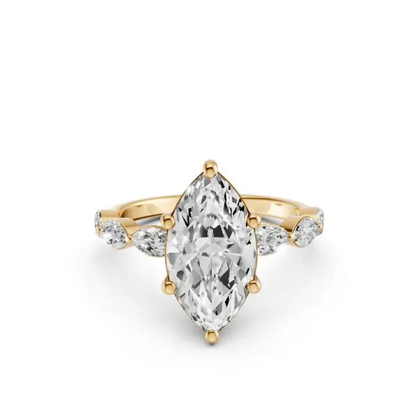 AYA FINE JEWELRY Marquise Lab-grown Diamond Engagement Ring In 10k Gold - Yellow
