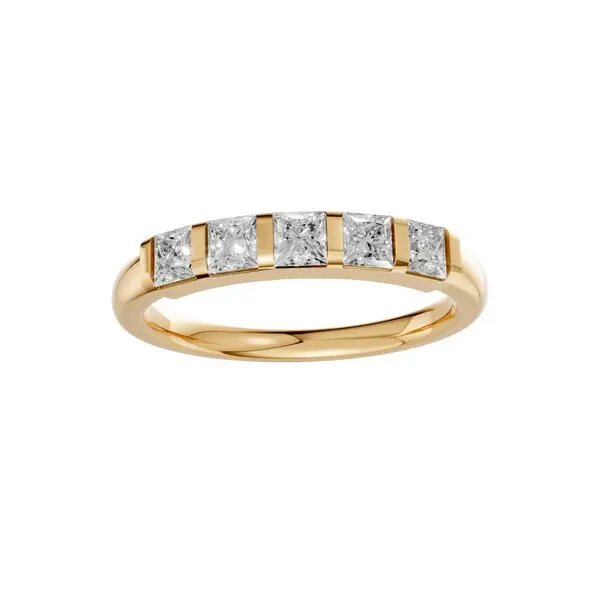 AYA FINE JEWELRY 14k Gold Princess Cut Lab Grown Diamond Band Ring - Yellow