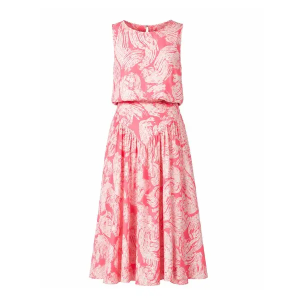 OH!ZUZA NIGHT&DAY Printed Wide-strap Top And Midi Skirt Set