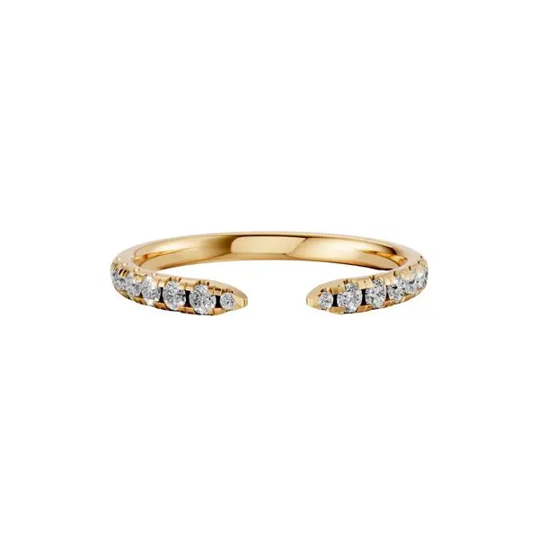AYA FINE JEWELRY Meadow Round Cut Lab Grown Diamond Pavé Open Ring - Yellow