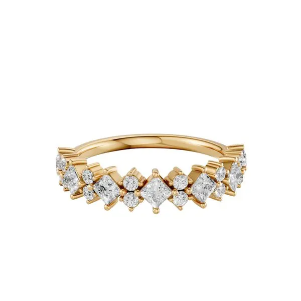 AYA FINE JEWELRY Ottavia Princess And Round Lab Grown Diamond Alternating Eternity Band - Yellow