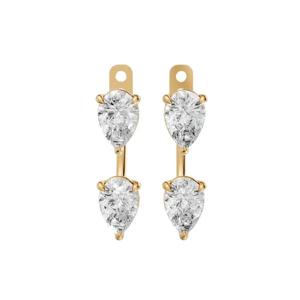 AYA FINE JEWELRY Double Pear Cut Lab Grown Diamond Drop Earrings In 10kt Gold - Yellow