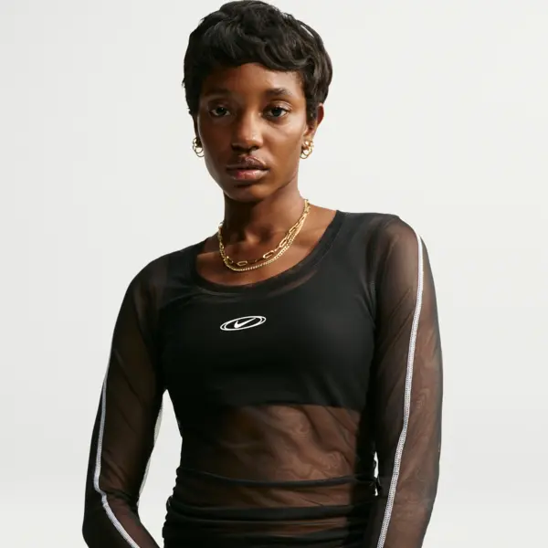 Nike Sportswear Slim Long-sleeve Sheer Top - Black