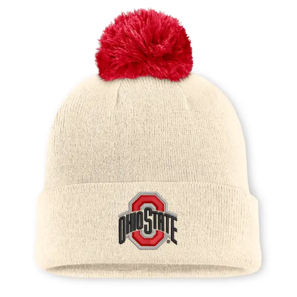 Nike Ohio State Campus Prep Script College Cuffed Pom Beanie - Brown