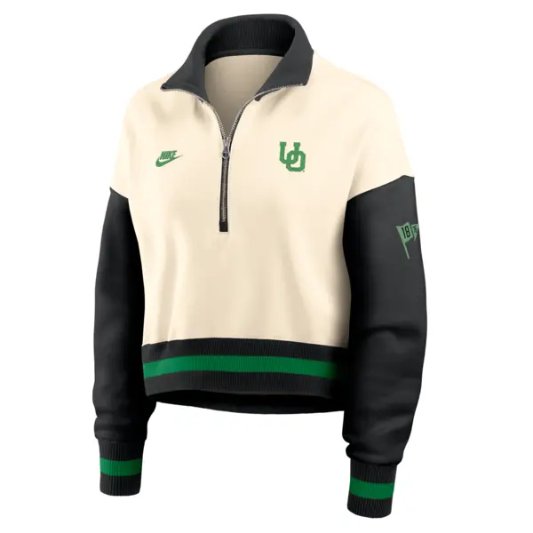 Nike Oregon Legacy College Cropped Oversized 1/4-zip Crew - Brown