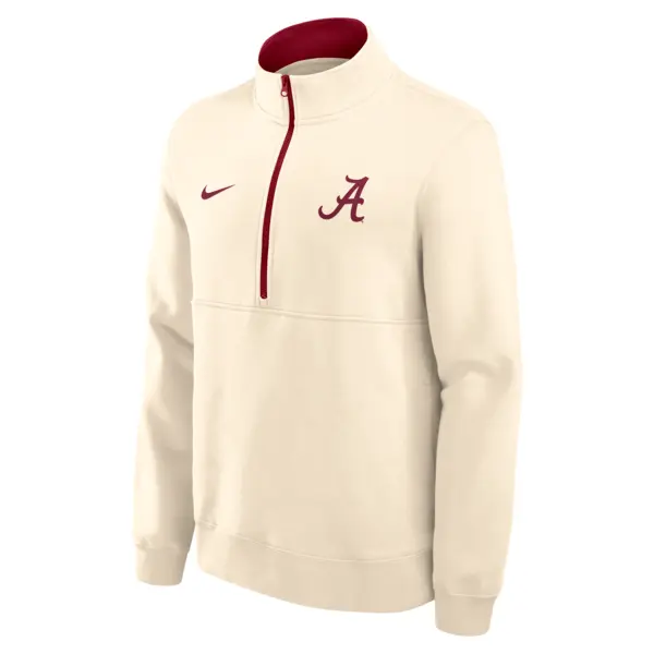 Nike Alabama Primetime Primary Logo College 1/2-zip Crew - Brown