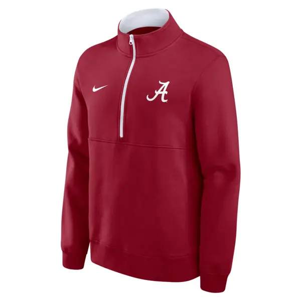 Nike Alabama Primetime Primary Logo College 1/2-zip Crew - Red