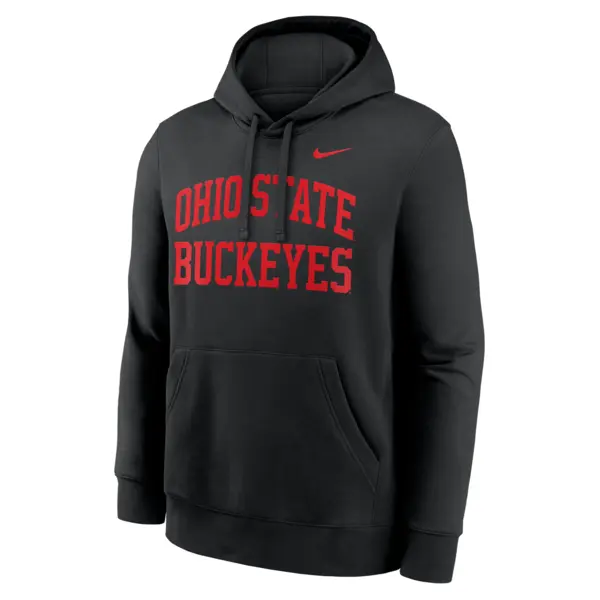 Nike Ohio State Primetime Arched Club College Pullover Hoodie - Black