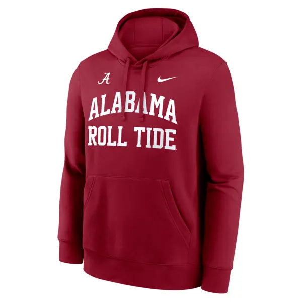 Nike Alabama Primetime Arched Club College Pullover Hoodie - Red