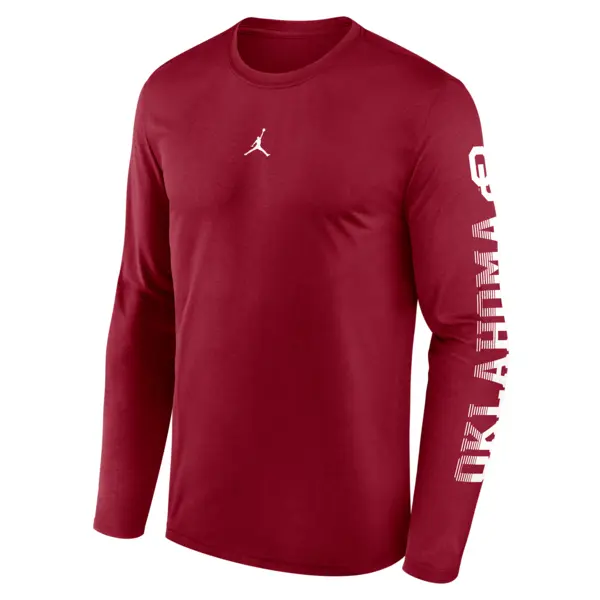 JORDAN Brand Oklahoma Primetime Legend Dri-fit Long Sleeve T-shirt - Red