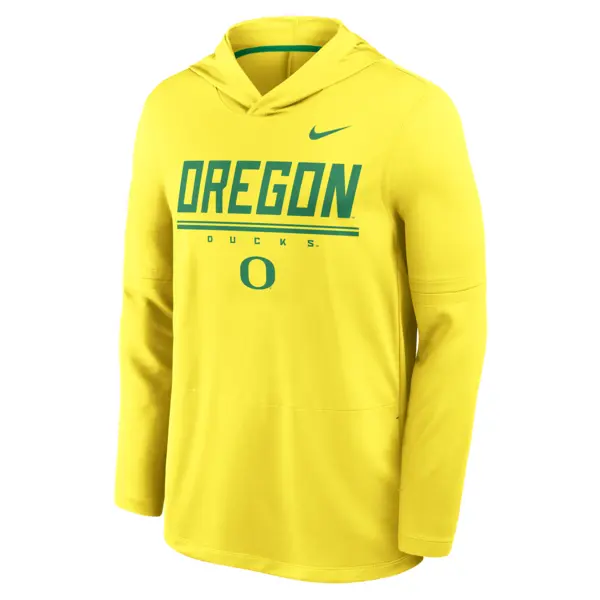 Nike Oregon Sideline Dri-fit College Long-sleeve Hooded Top - Yellow