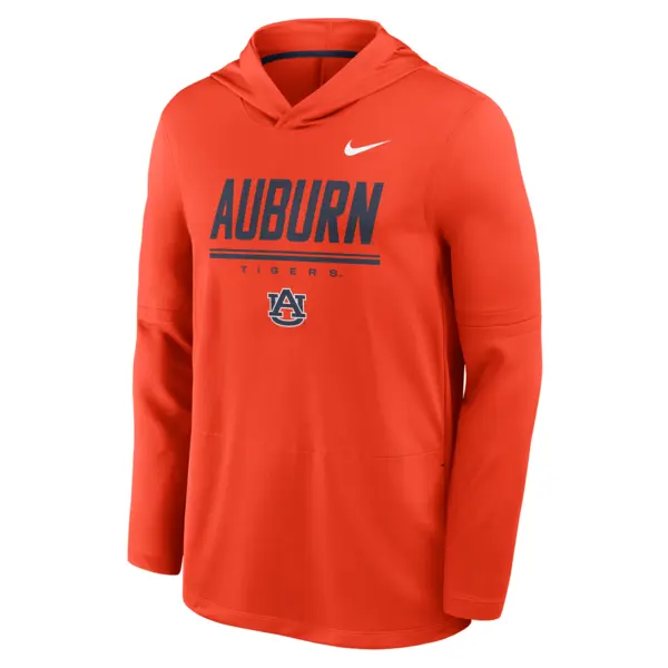 Nike Auburn Sideline Dri-fit College Long-sleeve Hooded Top - Orange
