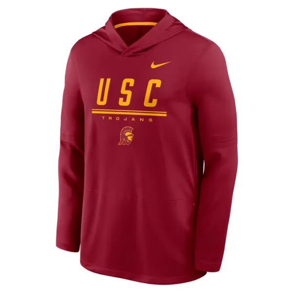 Nike Usc Sideline Dri-fit College Long-sleeve Hooded Top - Red