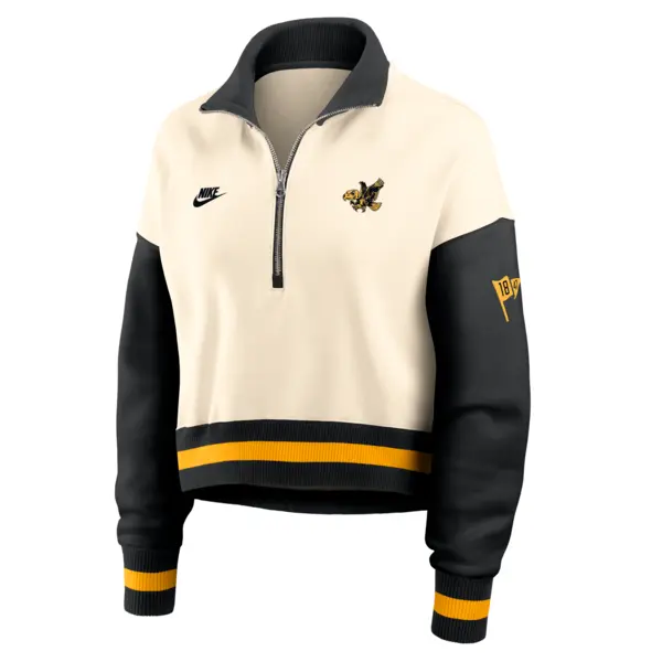 Nike Iowa Legacy College Cropped Oversized 1/4-zip Crew - Brown