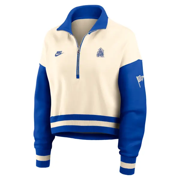Nike Duke Legacy College Cropped Oversized 1/4-zip Crew - Brown