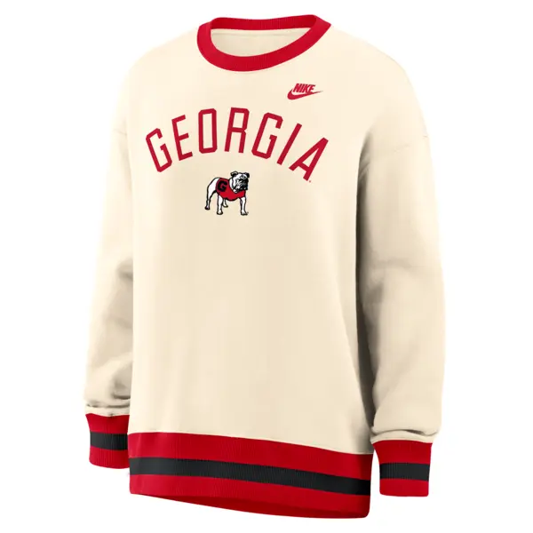 Nike Georgia Legacy College Oversized Pullover Crew - Brown