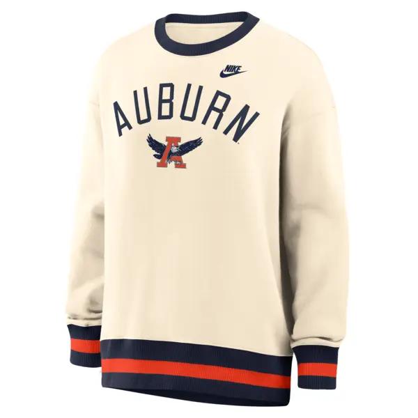 Nike Auburn Legacy College Oversized Pullover Crew - Brown