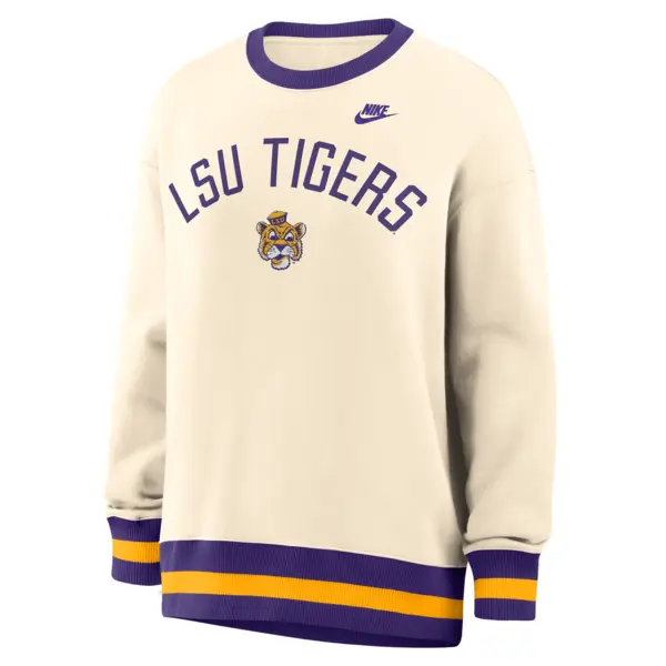 Nike Lsu Legacy College Oversized Pullover Crew