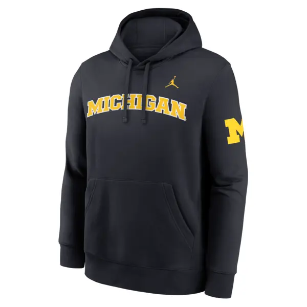 JORDAN Michigan Sideline Club Brand Pullover Hoodie - Blue