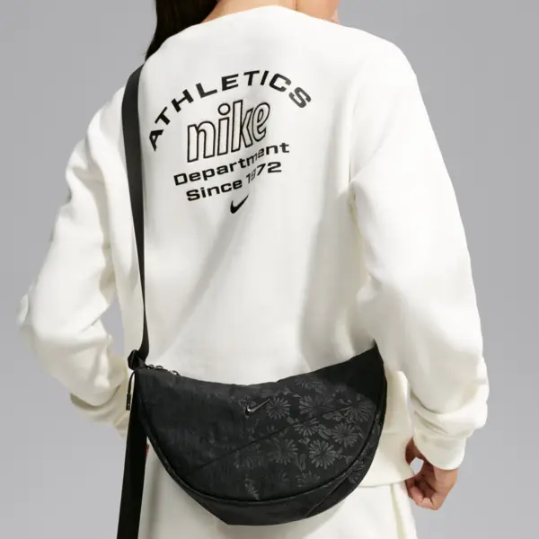 Nike Aura Floral Crescent Crossbody Bag - Black