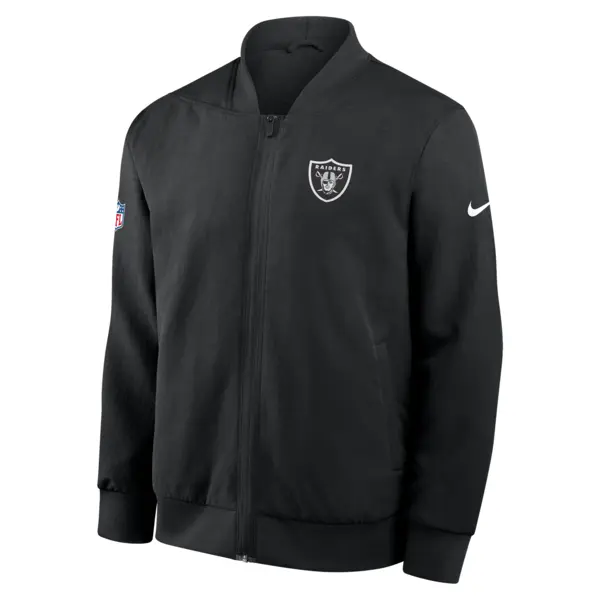 Nike Las Vegas Raiders Sideline Nfl Full-zip Bomber Jacket - Black