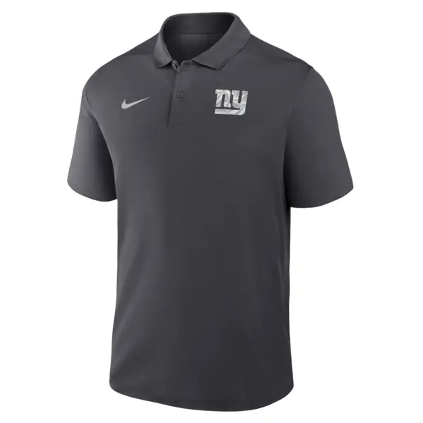 Nike New York Giants Fractal Logo Victory Dri-fit Nfl Polo - Grey
