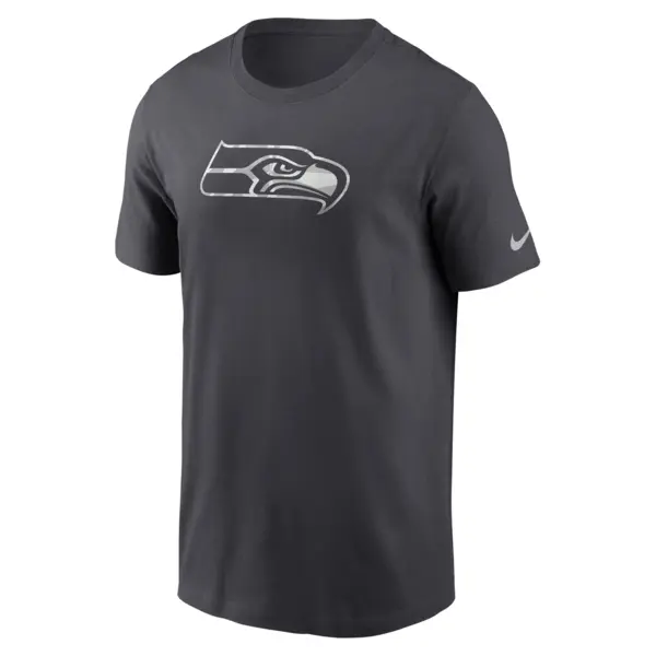 Nike Seattle Seahawks Fractal Logo Nfl T-shirt - Grey