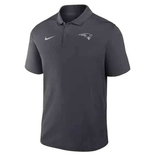 Nike New England Patriots Fractal Logo Victory Dri-fit Nfl Polo - Grey