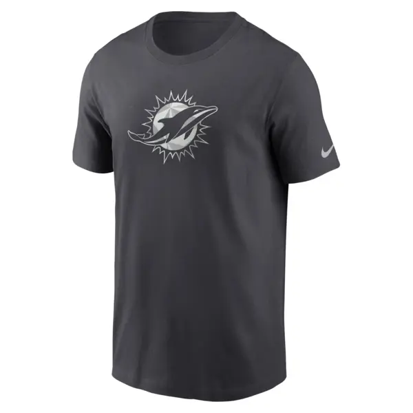 Nike Miami Dolphins Fractal Logo Nfl T-shirt - Grey